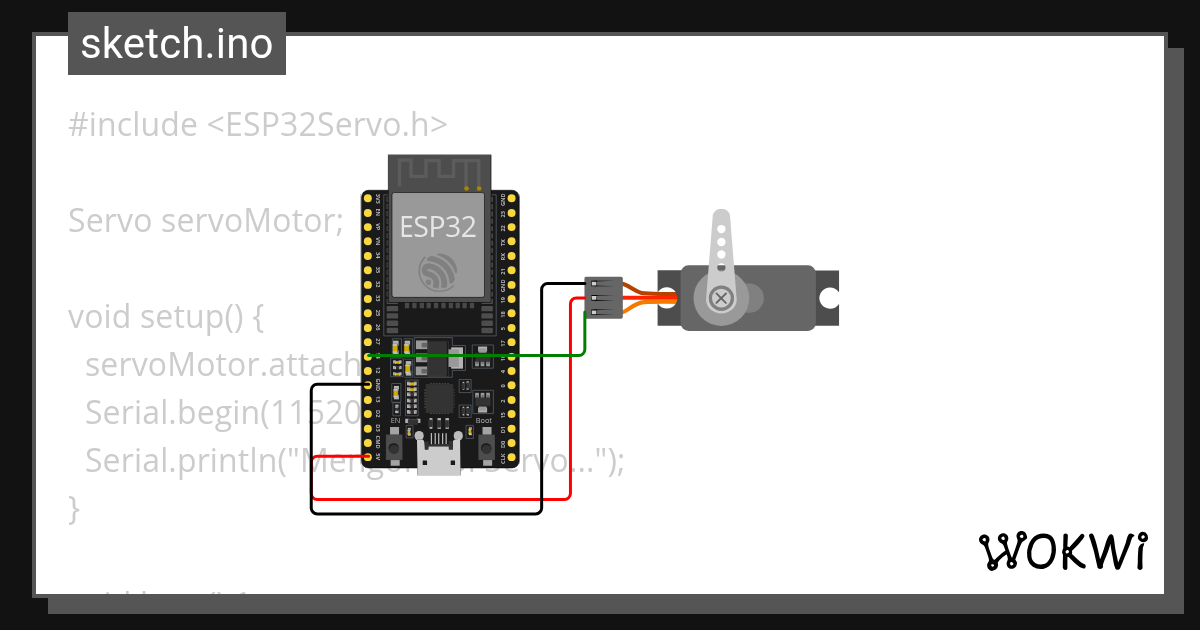 sensor servo - Wokwi ESP32, STM32, Arduino Simulator