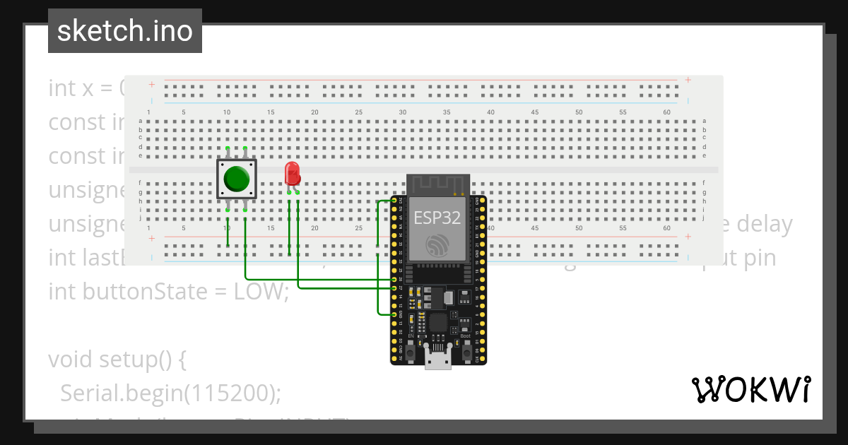 Chatgpt Code For Push Button Wokwi Esp32 Stm32 Arduino Simulator