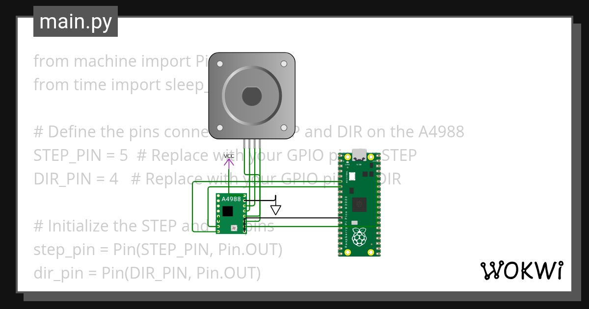 Stepper with micropython Copy - Wokwi ESP32, STM32, Arduino Simulator