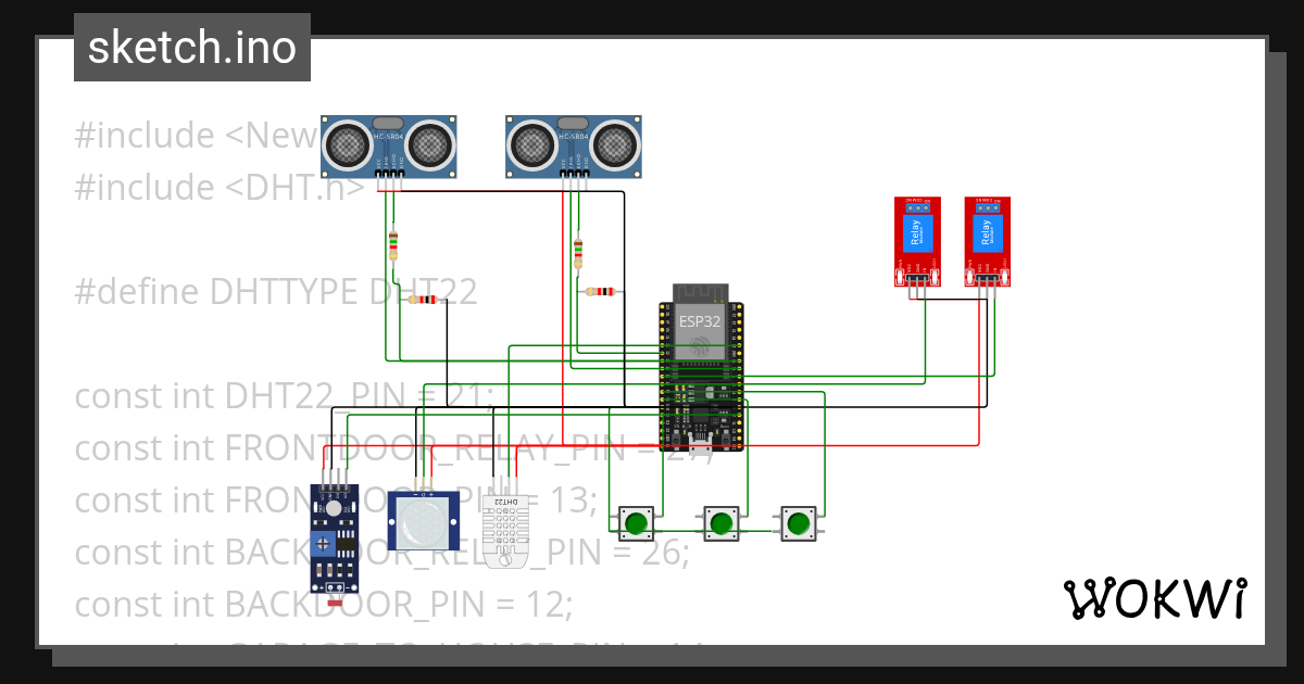 Garage Controller - Wokwi ESP32, STM32, Arduino Simulator