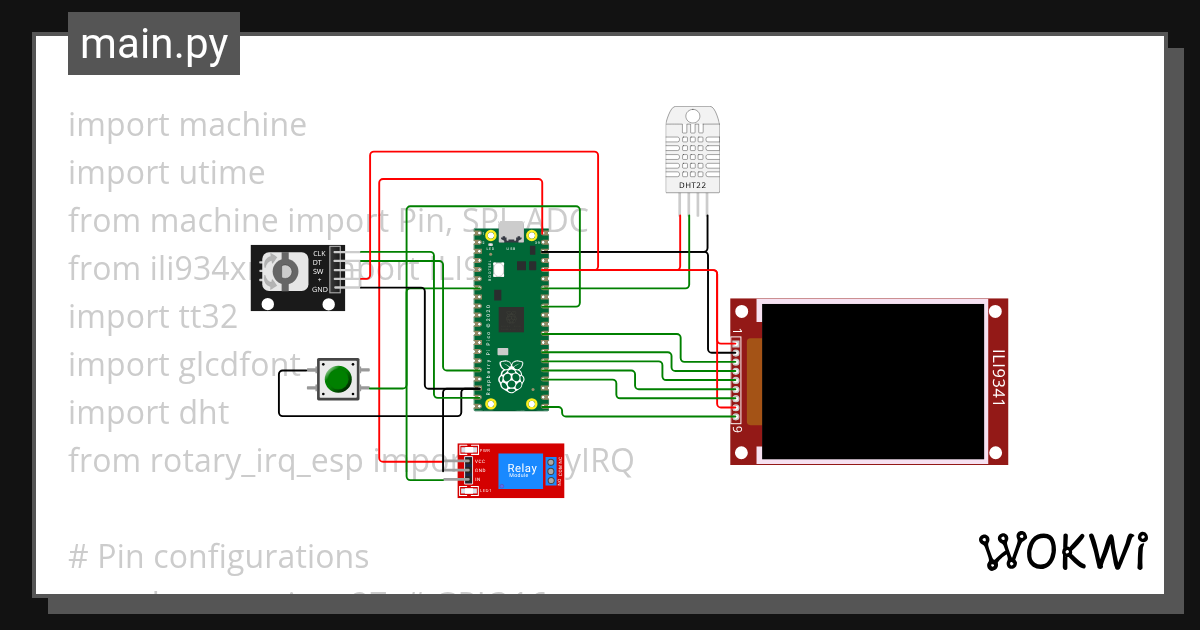 7.10 P5 ON/OFF temperature control with rotary encoder_AESP - Wokwi ESP32, STM32, Arduino Simulator