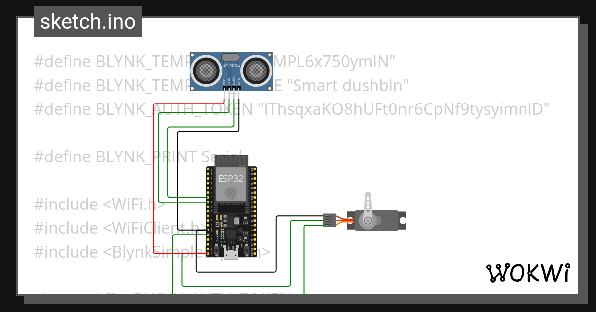 Tempat sampah otomatis Copy - Wokwi ESP32, STM32, Arduino Simulator