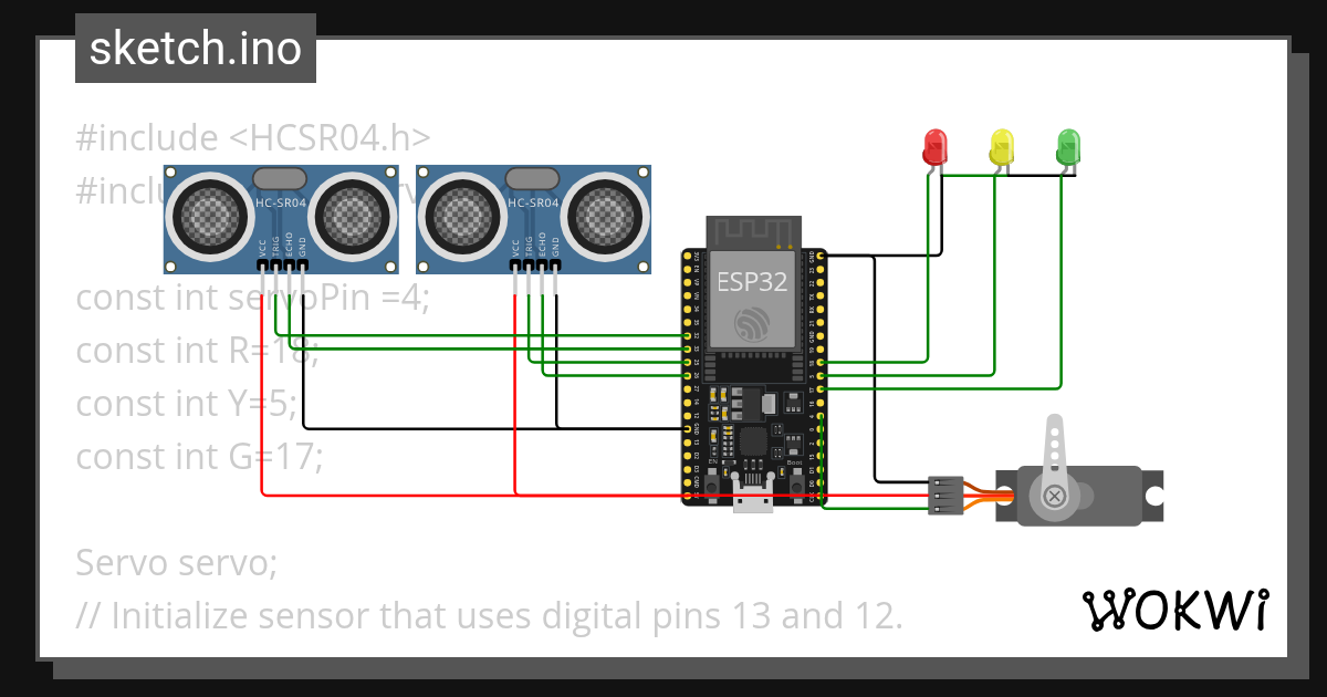 Audrey Da Silva Servo Ultrasonik Wokwi Esp32 Stm32 Arduino Simulator 