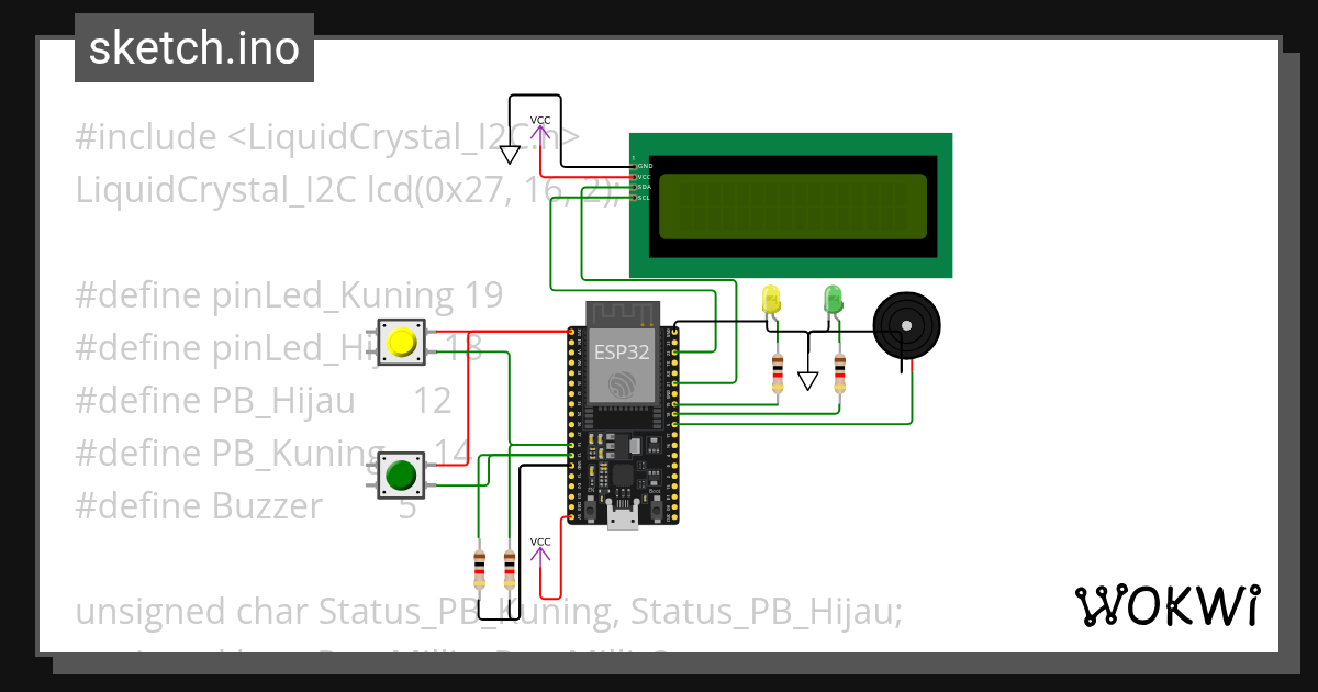 Lcd Dengan Buzzer Wokwi Esp32 Stm32 Arduino Simulator 5830