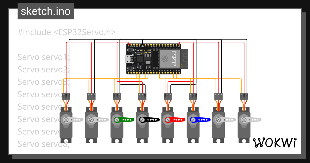 Servomotor 8 Wokwi Esp32 Stm32 Arduino Simulator 