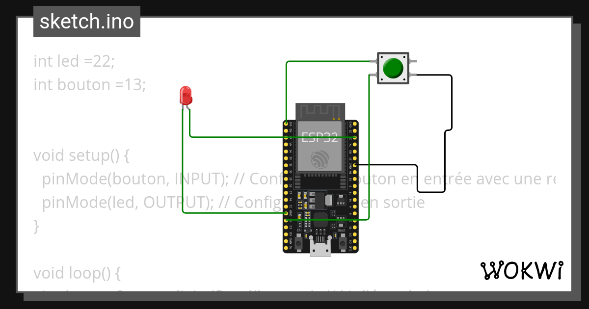 Eps32 Bouton Poussoir Wokwi Esp32 Stm32 Arduino Simulator 7459