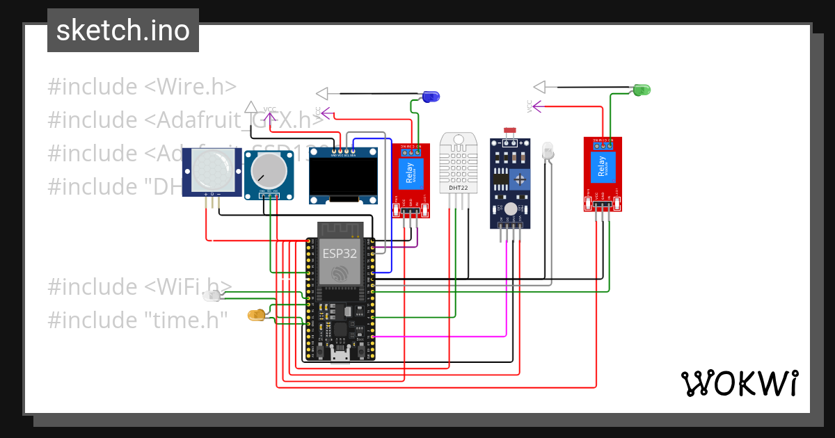 Smart Honme Central Control System Wokwi Esp32 Stm32 Arduino Simulator