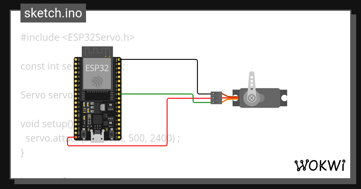 Prvi Servo motor - Wokwi ESP32, STM32, Arduino Simulator