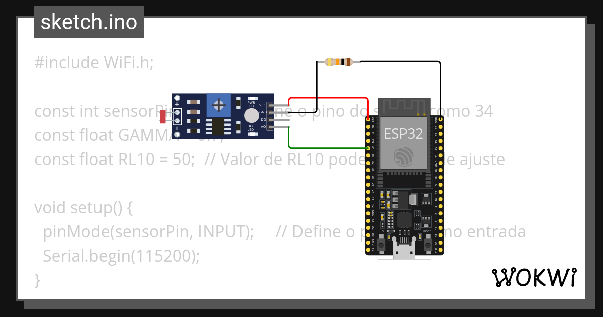 IoT com ESP32 e Sensor LDR - Wokwi ESP32, STM32, Arduino Simulator
