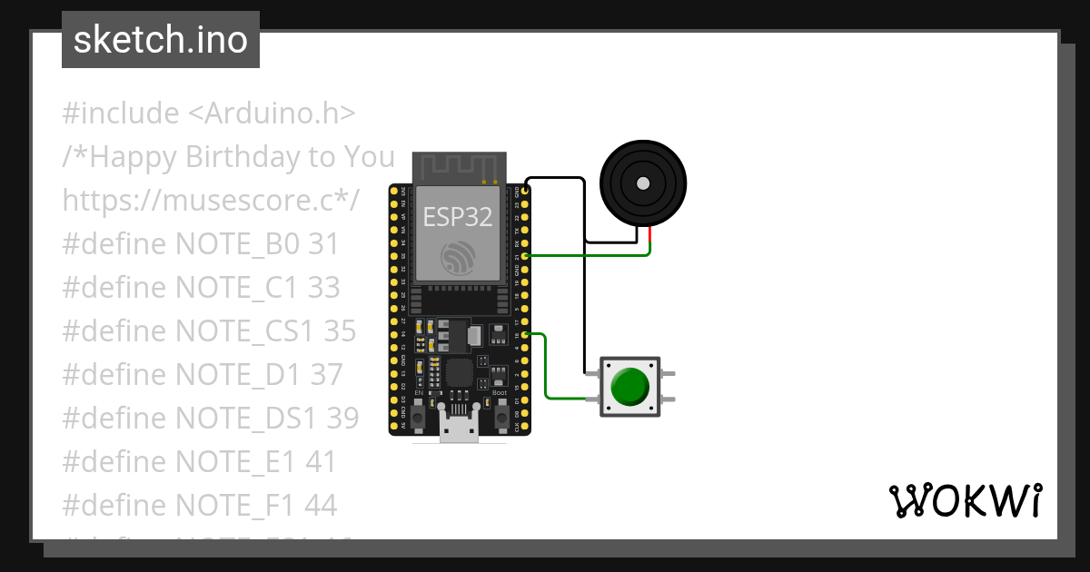 Buzzer - Wokwi ESP32, STM32, Arduino Simulator