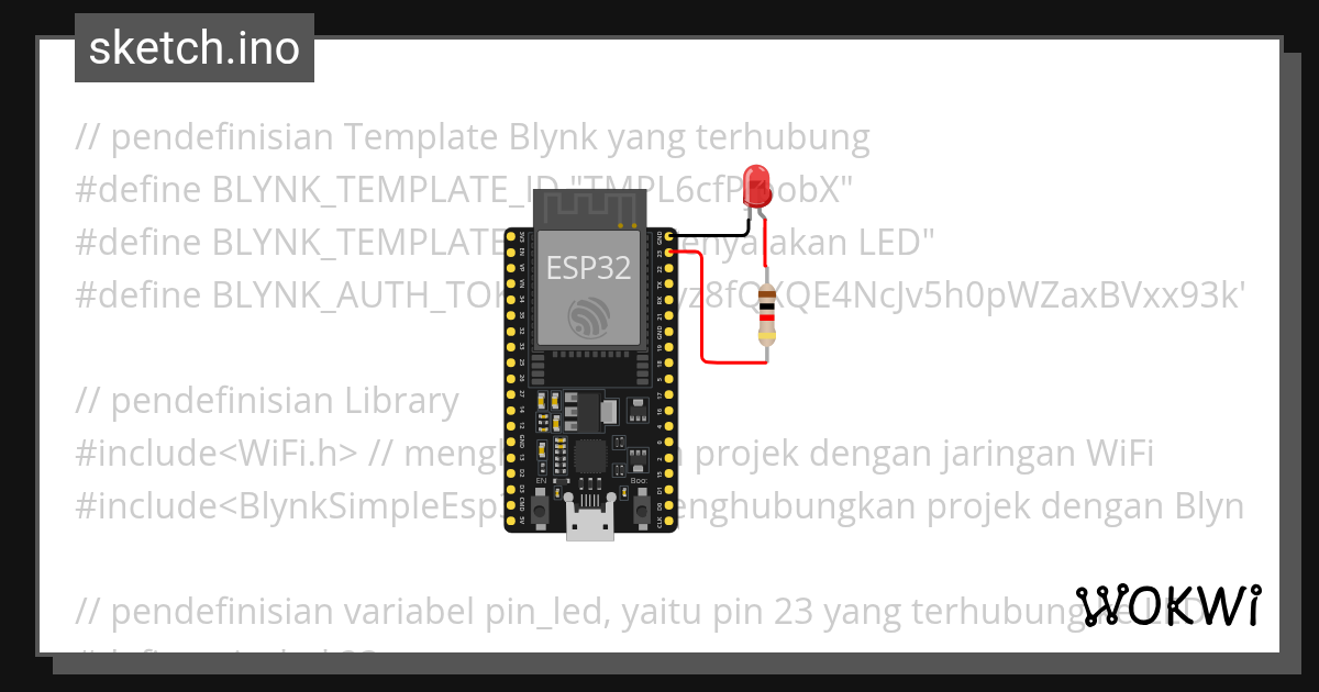 Menyalakan Led Wokwi Esp32 Stm32 Arduino Simulator 