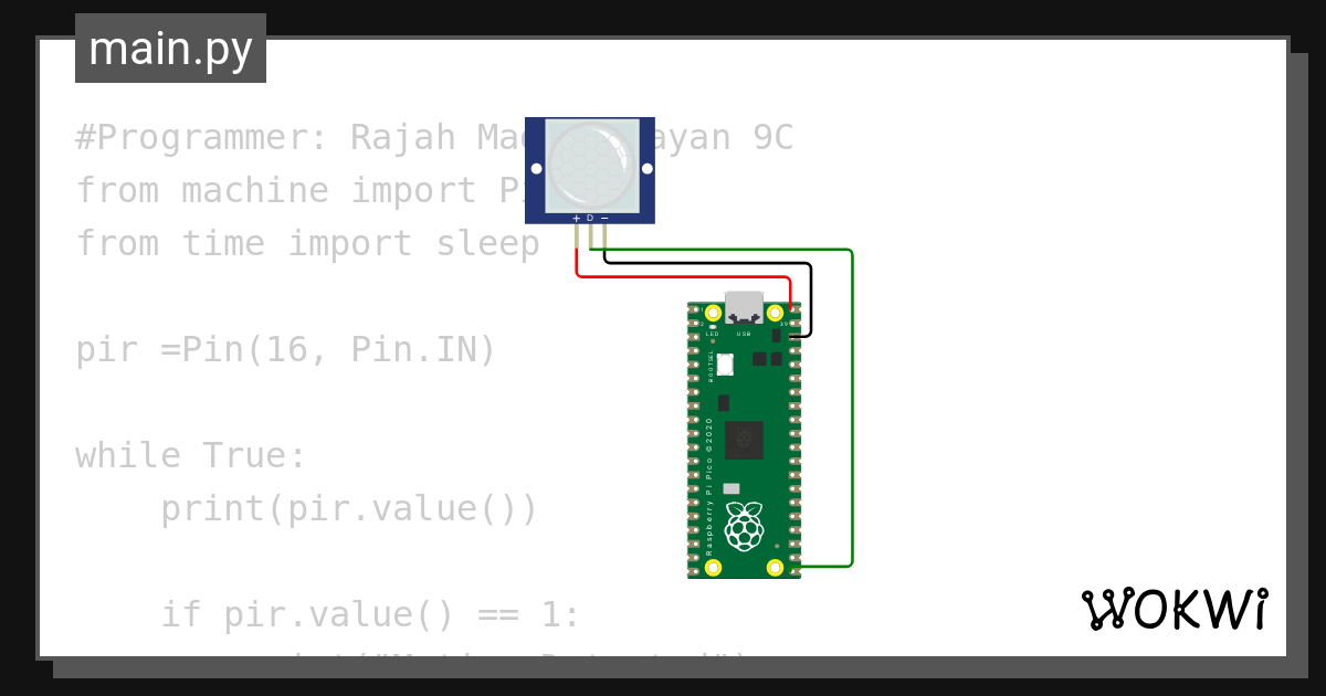 9cmadlangbayanmotionsensor Wokwi Esp32 Stm32 Arduino Simulator 9712