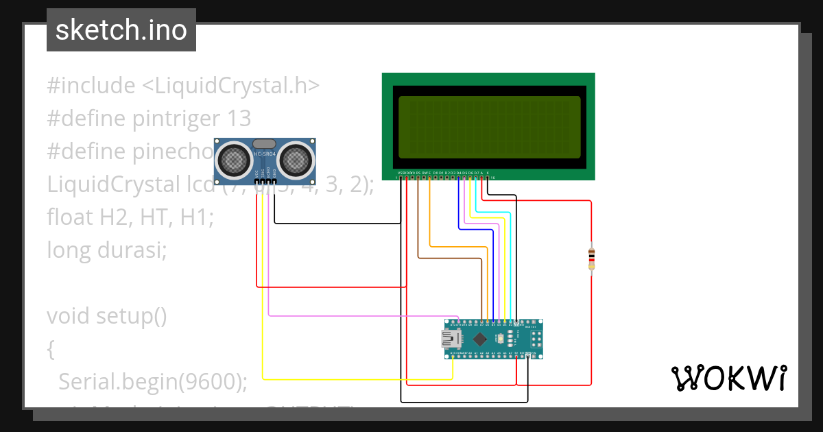 9. HIYA FAWWAZA SUGANDA XII IPA 2 (alat ukur tinggi badan) - Wokwi ESP32, STM32, Arduino Simulator