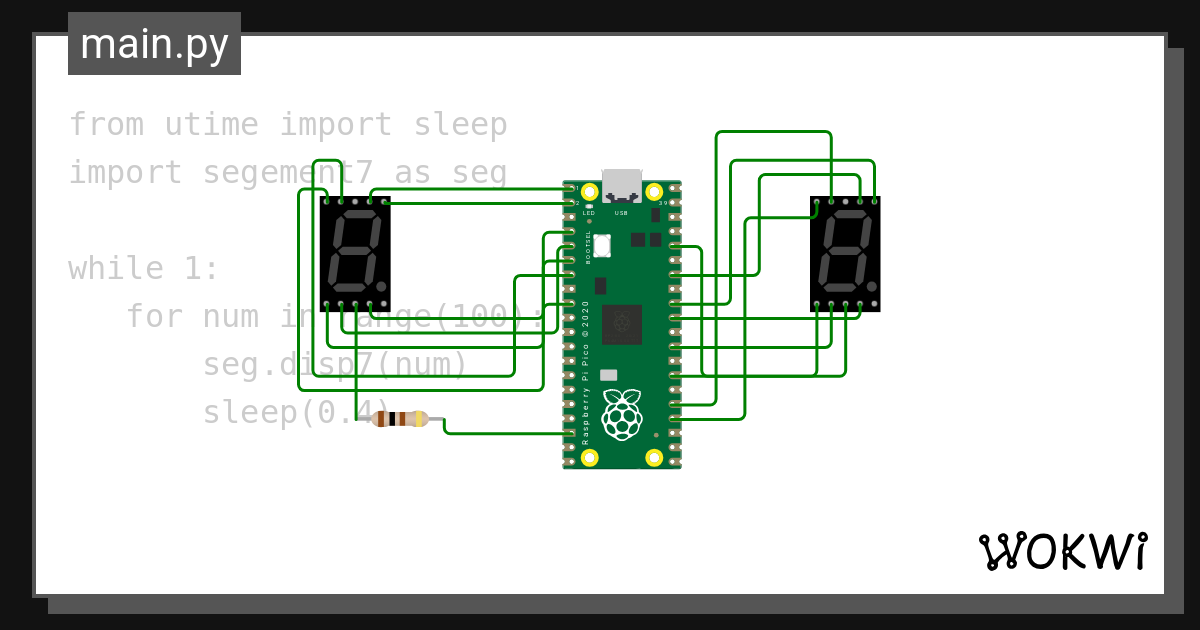 7segmen Import Counting 0 100 Wokwi Esp32 Stm32 Arduino Simulator