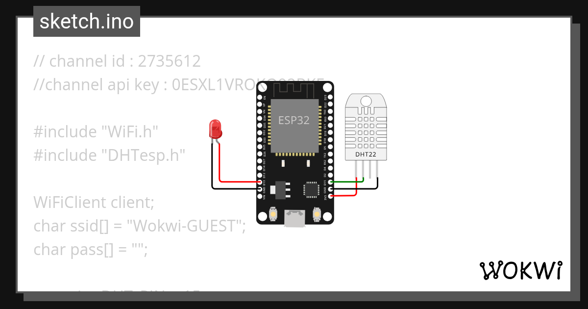 ThingSpeak SAMUEL - Wokwi ESP32, STM32, Arduino Simulator