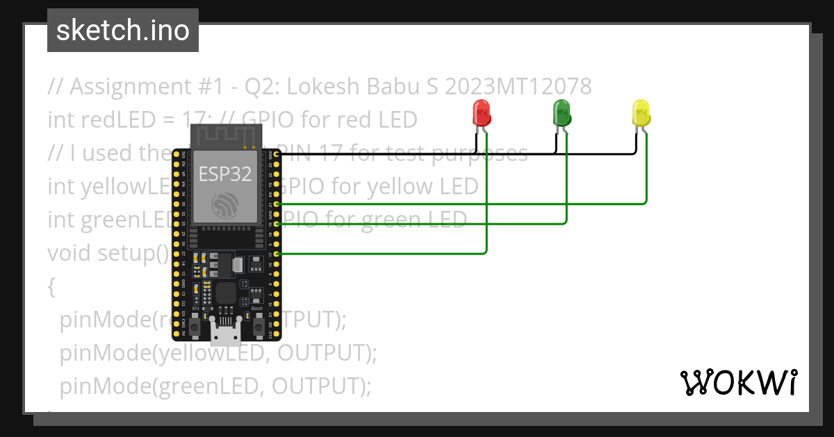 Trafficlights Wokwi Esp32 Stm32 Arduino Simulator