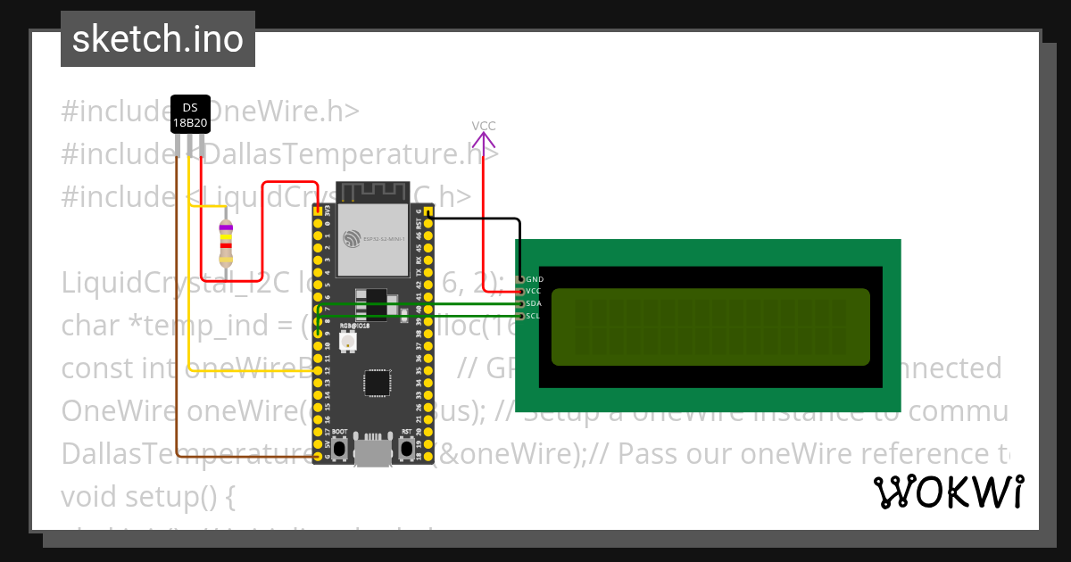 OneWire Otus roject B - Wokwi ESP32, STM32, Arduino Simulator