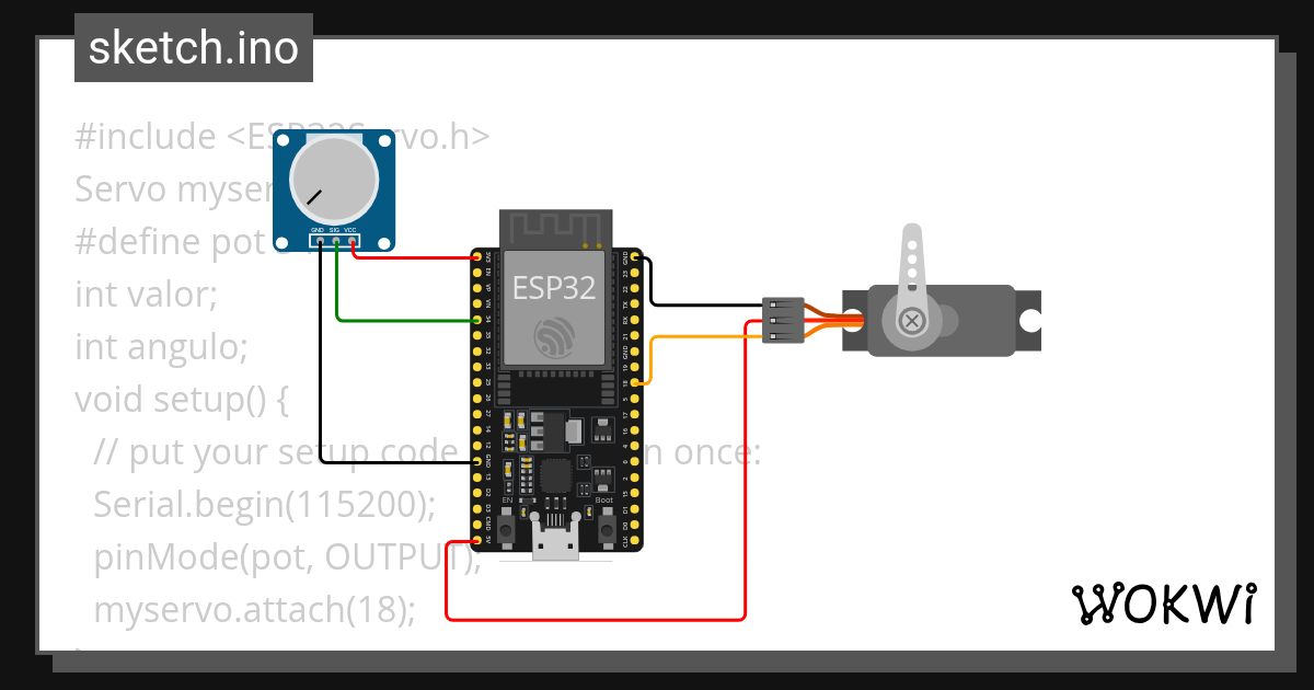 Servo Potenciômetro Wokwi Esp32 Stm32 Arduino Simulator 3923
