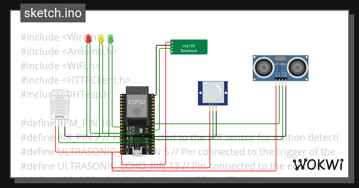IoT-Enabled Traffic Monitoring and Smart Traffic Light System Copy - Wokwi ESP32, STM32, Arduino ...