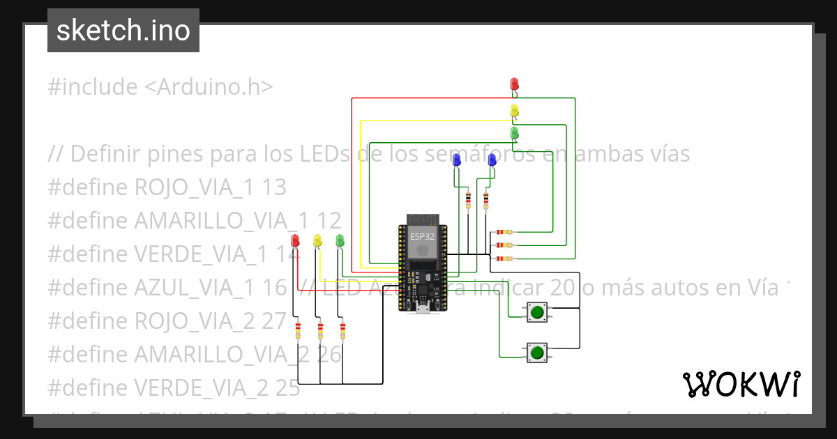 proyecto lunes semaforo - Wokwi ESP32, STM32, Arduino Simulator
