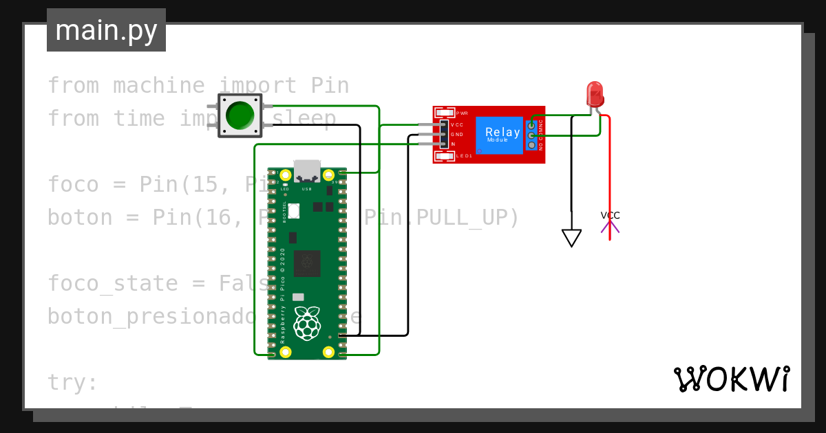 Foco Puch Botton Wokwi Esp32 Stm32 Arduino Simulator 7924