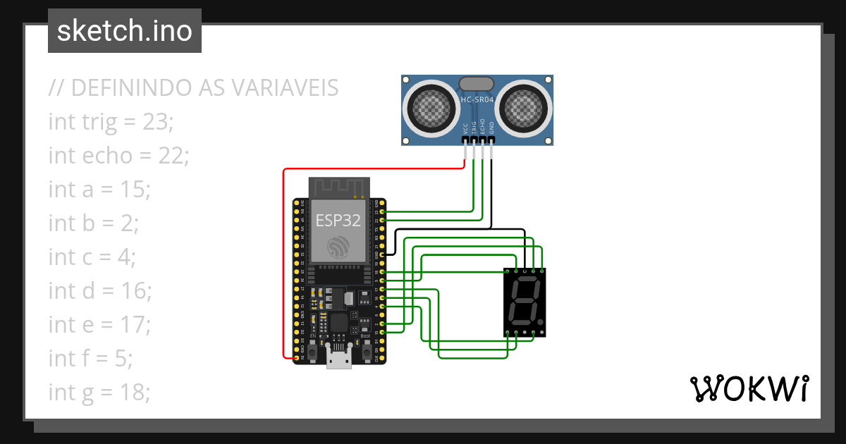 Distância - Wokwi ESP32, STM32, Arduino Simulator