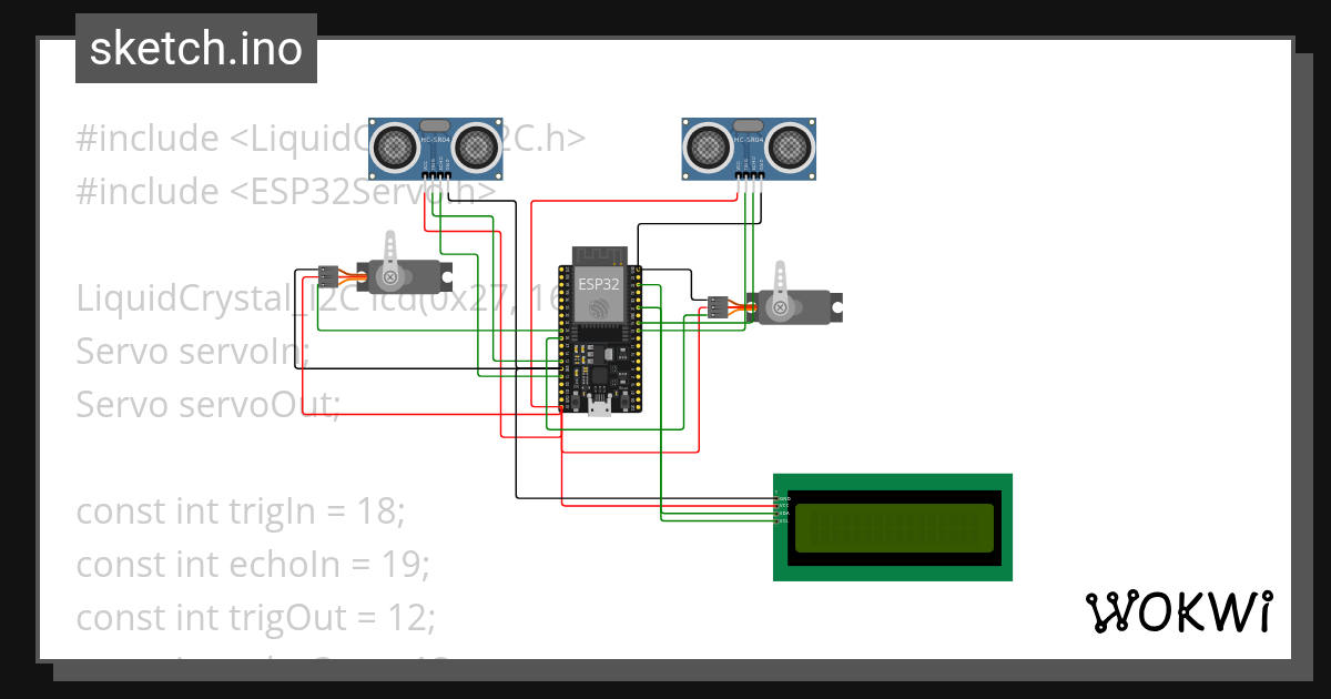 PARKING IOT - Wokwi ESP32, STM32, Arduino Simulator