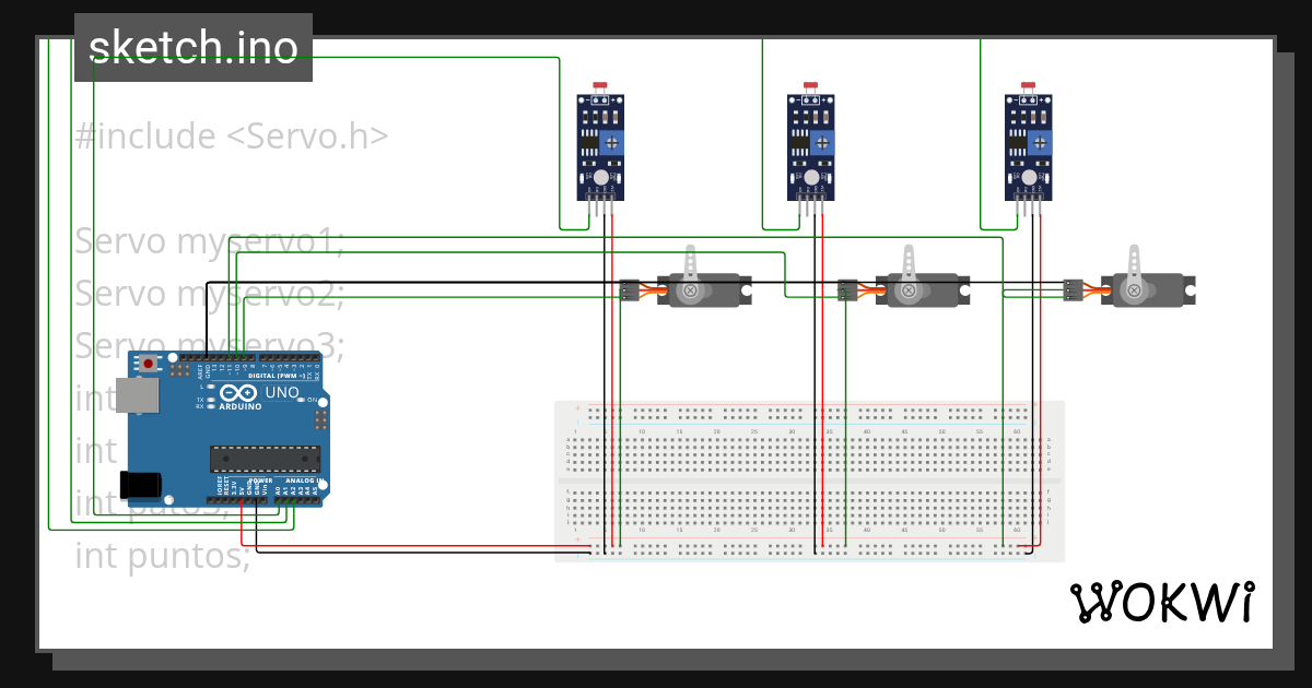 3 servo motores v.2 - Wokwi ESP32, STM32, Arduino Simulator