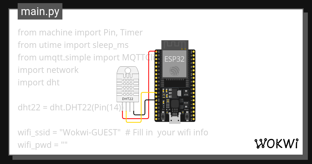 DHT22_PythonGUI - Wokwi ESP32, STM32, Arduino Simulator