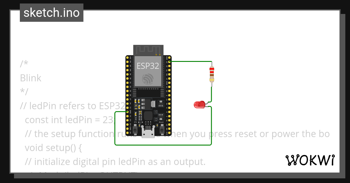 Blink - Wokwi ESP32, STM32, Arduino Simulator
