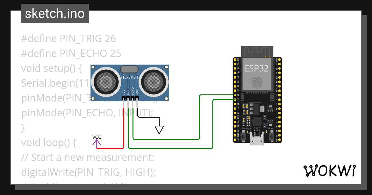 Ultra Sonic Center By Group 20 - Wokwi ESP32, STM32, Arduino Simulator