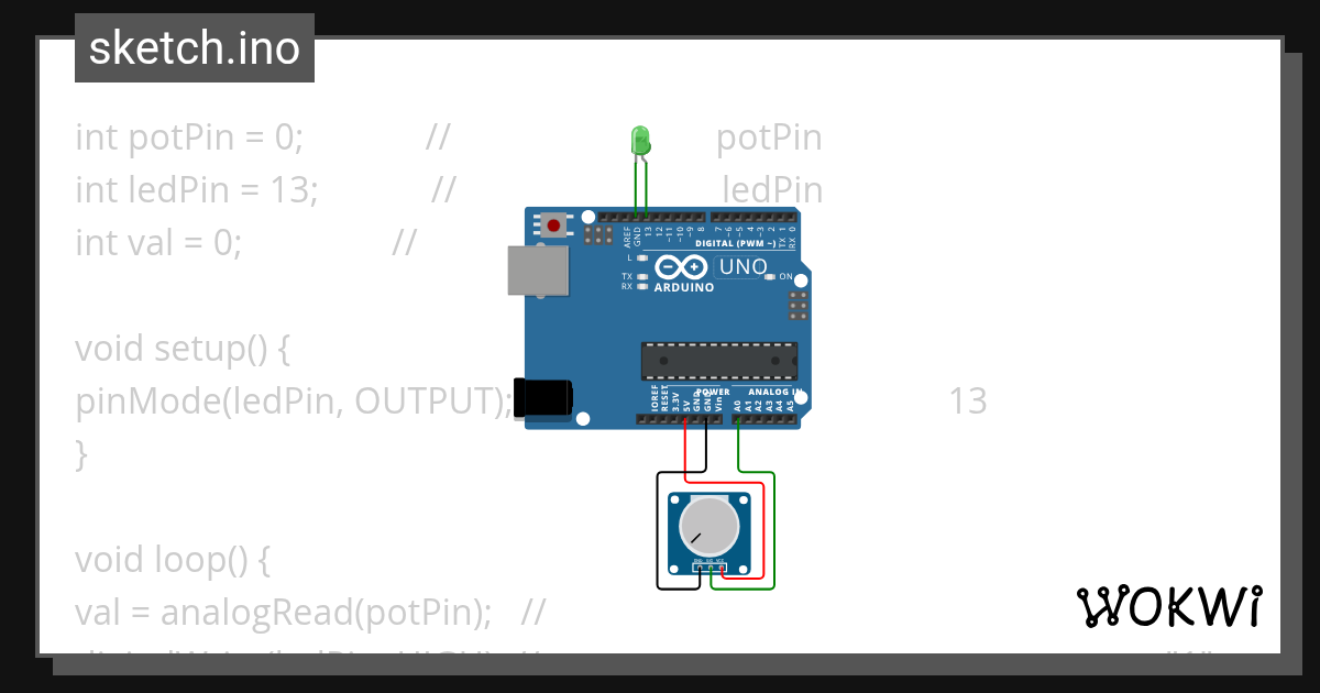 ใบงานที่ 4 โปรแกรม Arduino กับอนาล็อกอินพุต 2 Wokwi Esp32 Stm32 8891