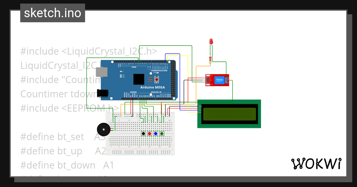 alarm clock with led - Wokwi ESP32, STM32, Arduino Simulator