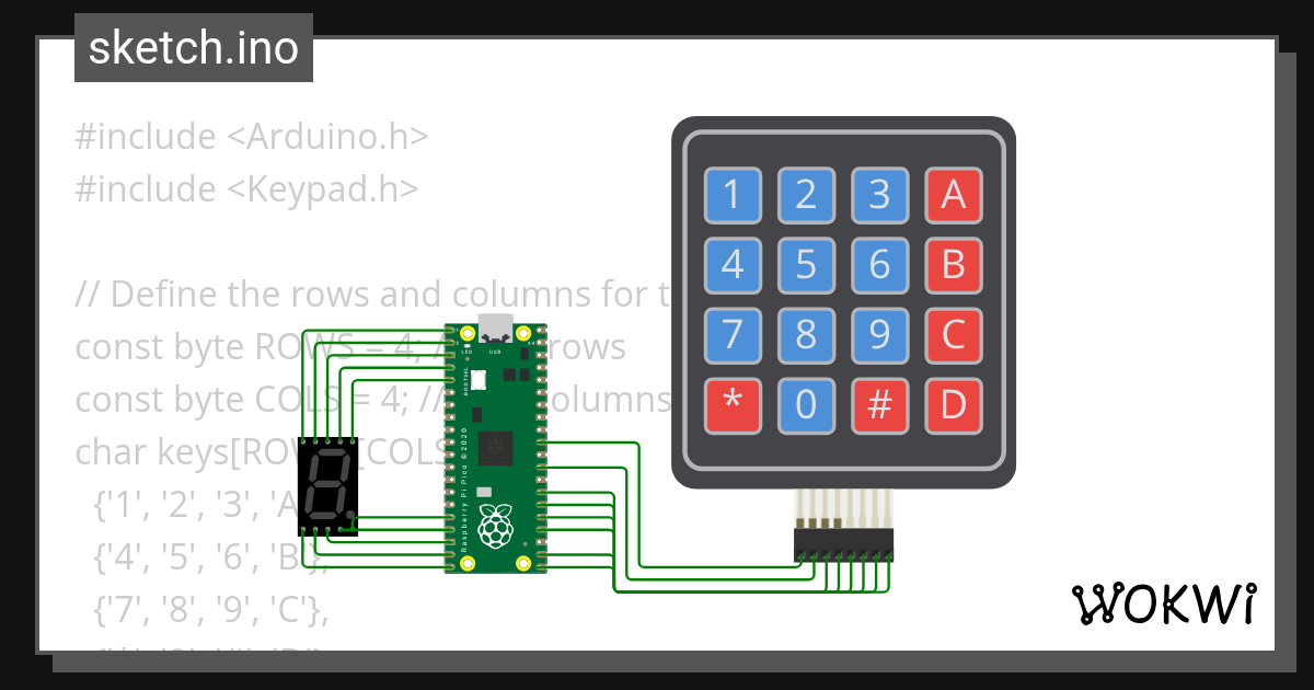 Exp10 keypad - Wokwi ESP32, STM32, Arduino Simulator