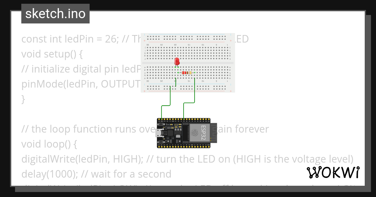 01 3C AGI HOLA LED - Wokwi ESP32, STM32, Arduino Simulator