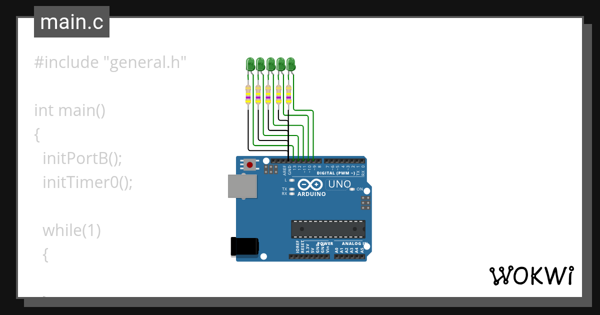 Lauflicht - Wokwi ESP32, STM32, Arduino Simulator Lauflicht - Wokwi ESP32, STM32, Arduino Simulator