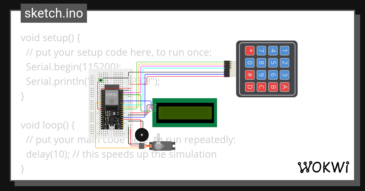 DOOR LOCK - Wokwi ESP32, STM32, Arduino Simulator
