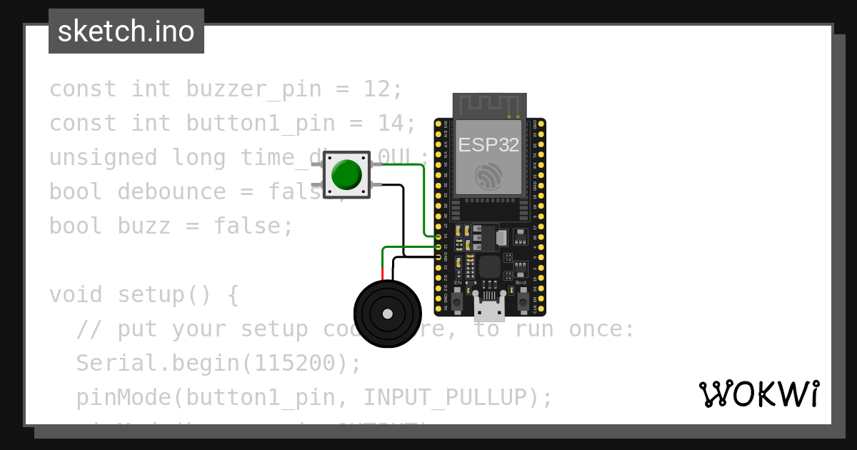 Buzzer Button Wokwi Esp32 Stm32 Arduino Simulator 7705