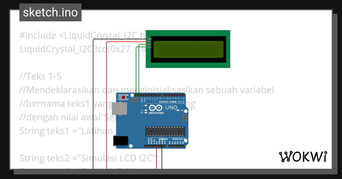 Latihan Praktikum LCD dan Arduino dengan Wokwi 2 - Wokwi ESP32, STM32, Arduino Simulator