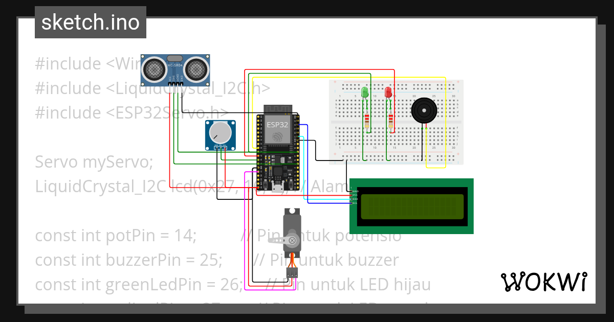 Water Level Sensor Pengembangan Copy Wokwi Esp32 Stm32 Arduino 6593