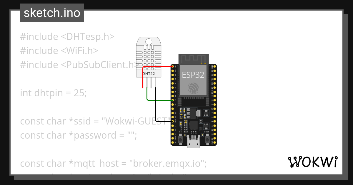 Dht To Mqtt Wokwi Esp32 Stm32 Arduino Simulator