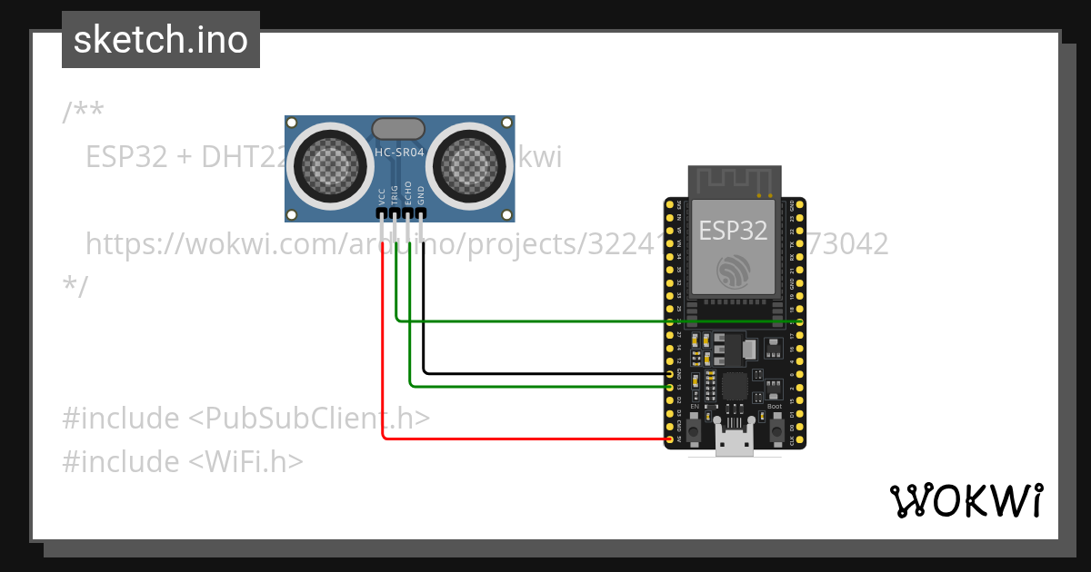 pub-Ultrasonic - Wokwi ESP32, STM32, Arduino Simulator