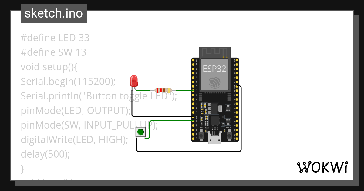 Toggle Sw Wokwi Esp32 Stm32 Arduino Simulator 