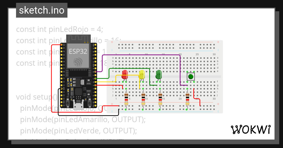 Pi2 Pulsador Y Semaforo Wokwi Esp32 Stm32 Arduino Simulator