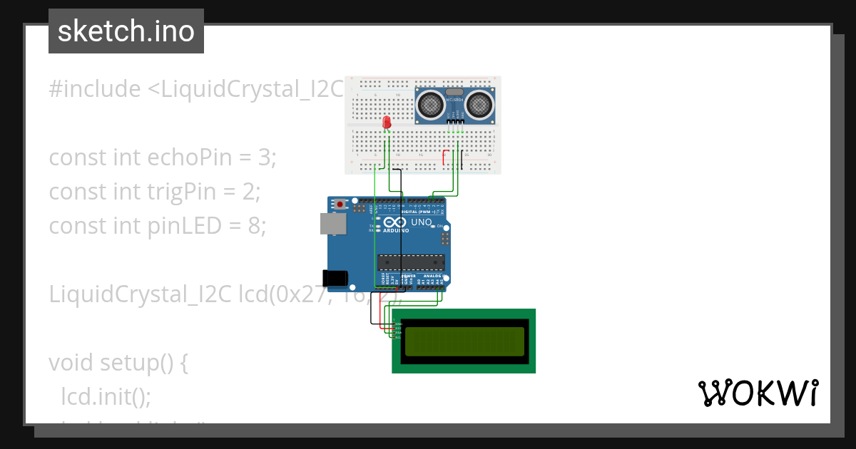 Ultrasonic Sensor Wokwi Esp32 Stm32 Arduino Simulator