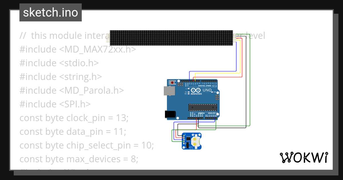 LED matrix Copy - Wokwi ESP32, STM32, Arduino Simulator