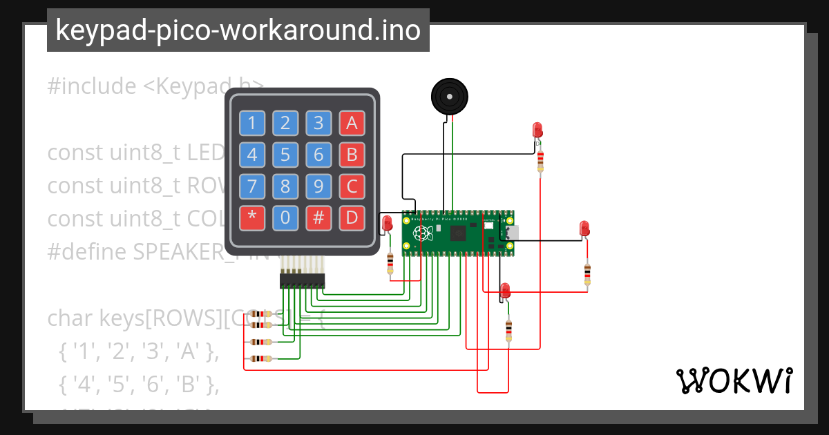Pico Keypad with LEDs Copy - Wokwi ESP32, STM32, Arduino Simulator