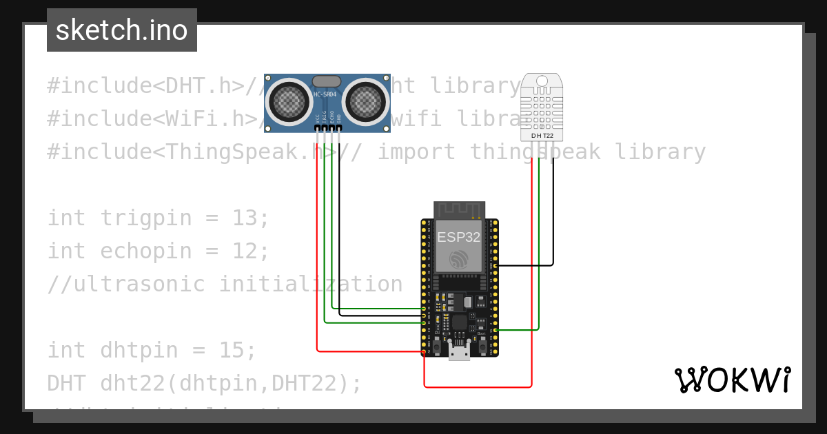 Ultrasonic Wokwi Esp32 Stm32 Arduino Simulator 4512