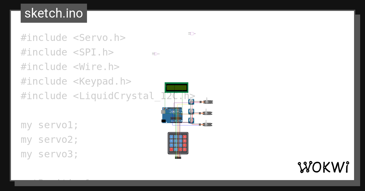 Lcd Con Servos Wokwi Esp32 Stm32 Arduino Simulator 9174