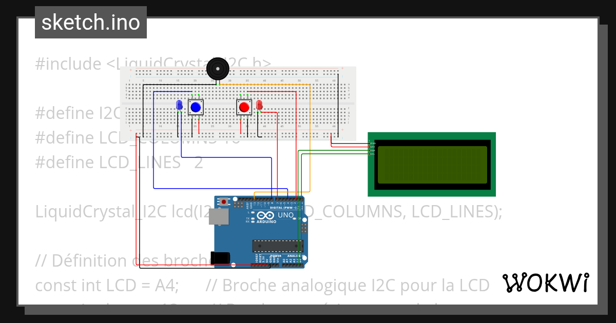 Jeu boutons poussoirs - Wokwi ESP32, STM32, Arduino Simulator